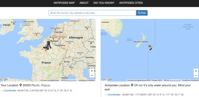 Antipodes Map. Voir ce qu'il y a de l'autre côté de la planète – Les ...