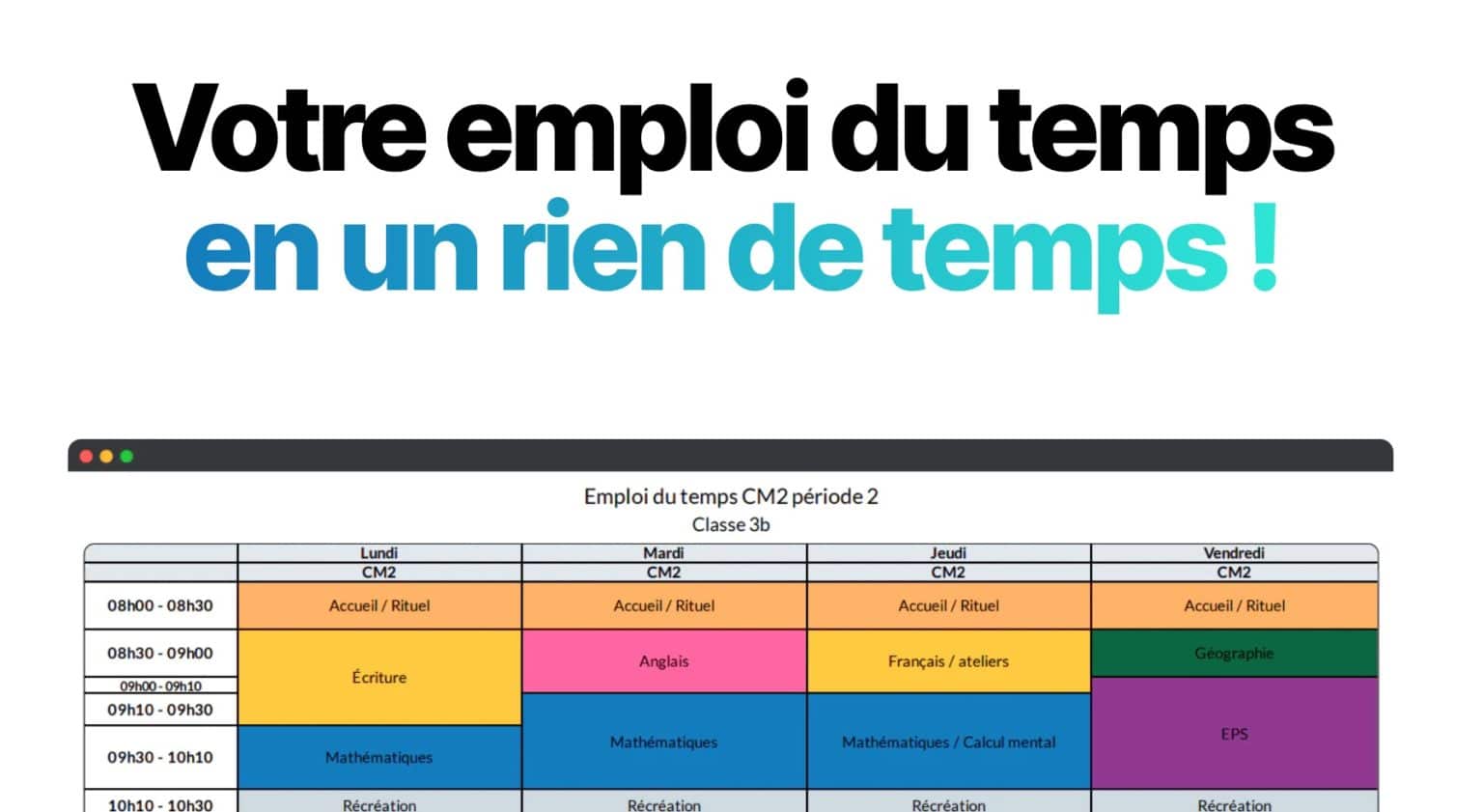 Outils en ligne pour créer un emploi du temps scolaire – Les Outils Tice