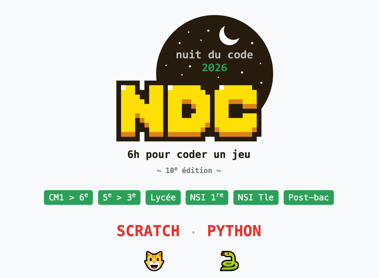 Dive with your students into the night of code 2026 – Les Outils Tice