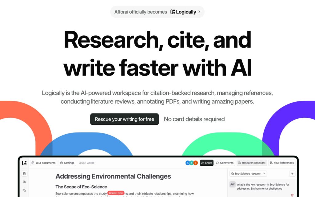 Logically : Un outil d’IA fait pour la recherche et la rédaction ...
